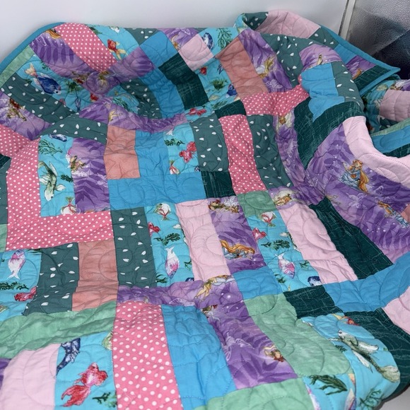The Unbranded Brand | Bedding | Vtg Baby Quilt Purple Pink And Blue ...